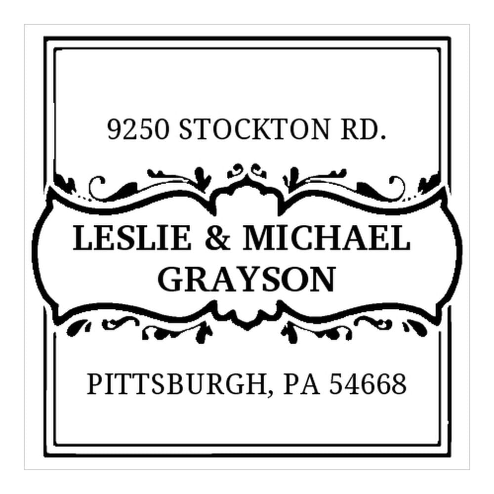 Name Plate Square Monogram Stamp | stamps4u.co.uk