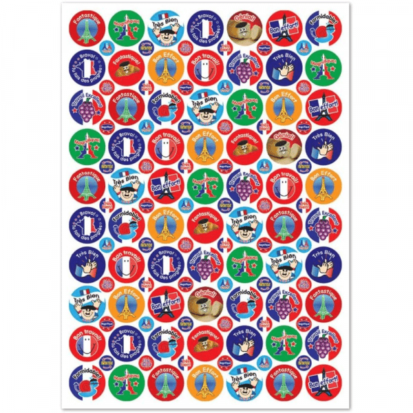 French Themed Stickers | Bumper Pack 10 Sheets | 1240 Stickers