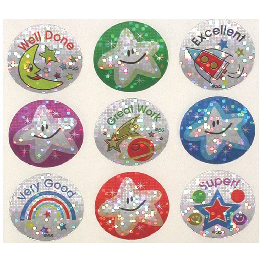 Sparkling Well Done Stickers | Stamps4u.co.uk