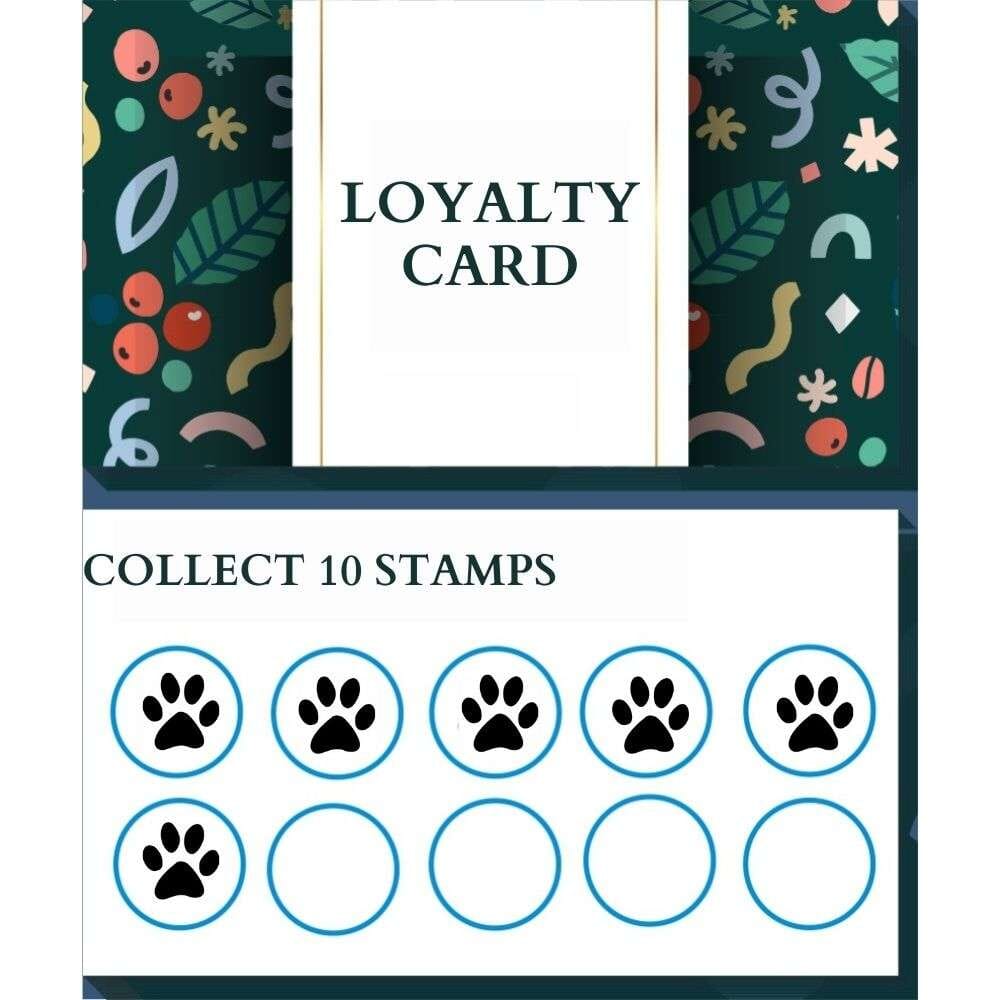 Paw Print Loyalty Card Stamp - 11x11mm | Stamps4u.co.uk