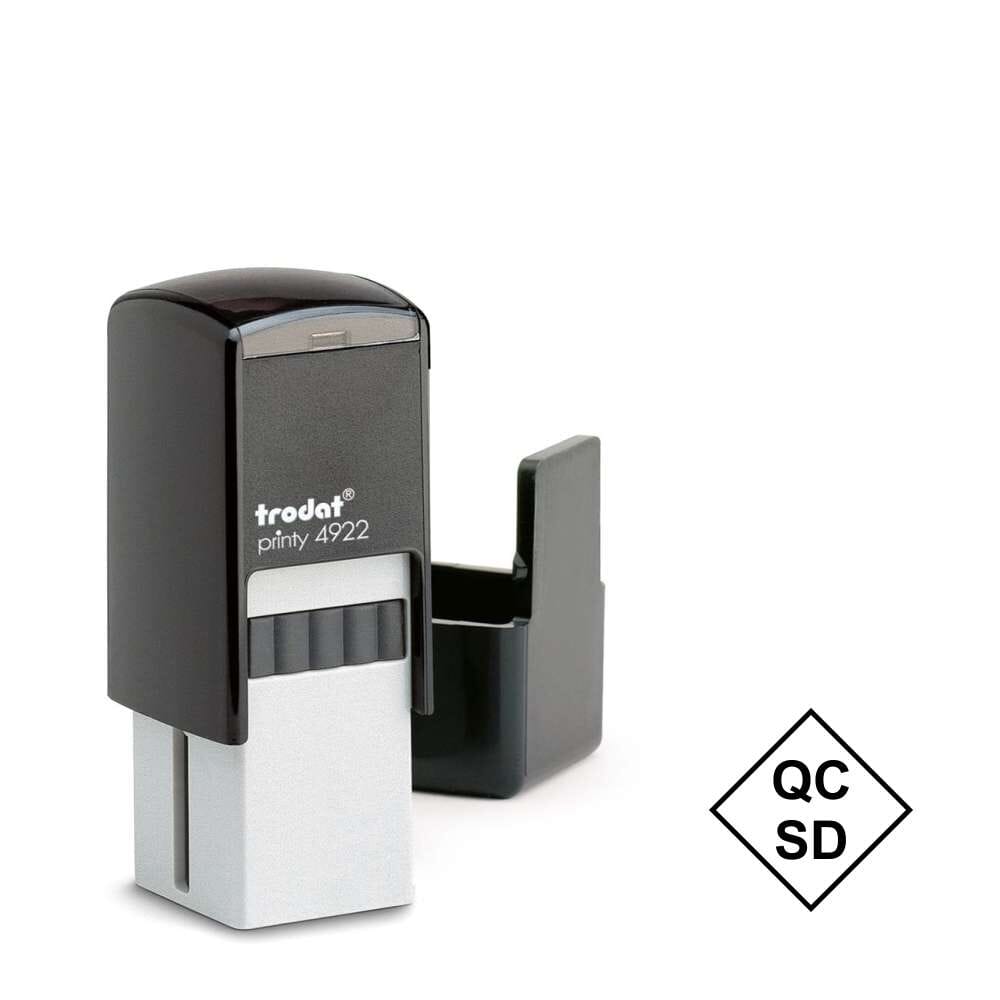 Custom QC Inspection Stamp Initials Diamond | Stamps4u.co.uk