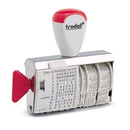 Date Stamp Featuring 12 Common Office Phrases Stamps4u co uk