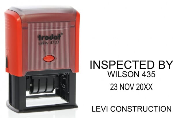 Customised QC Inspection Date Stamp - Inspected By | Stamps4u.co.uk
