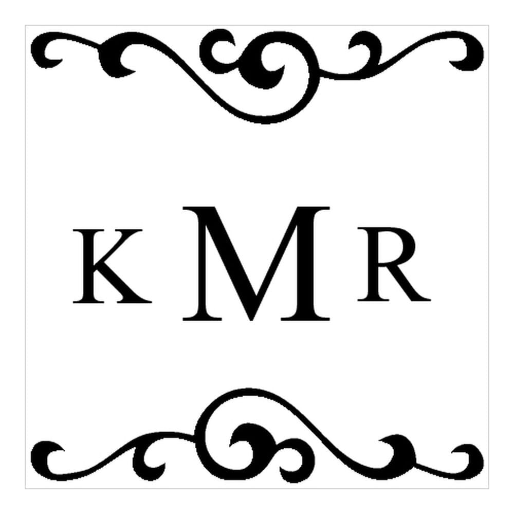 Traditional Style 1 Square Monogram Stamp | stamps4u.co.uk
